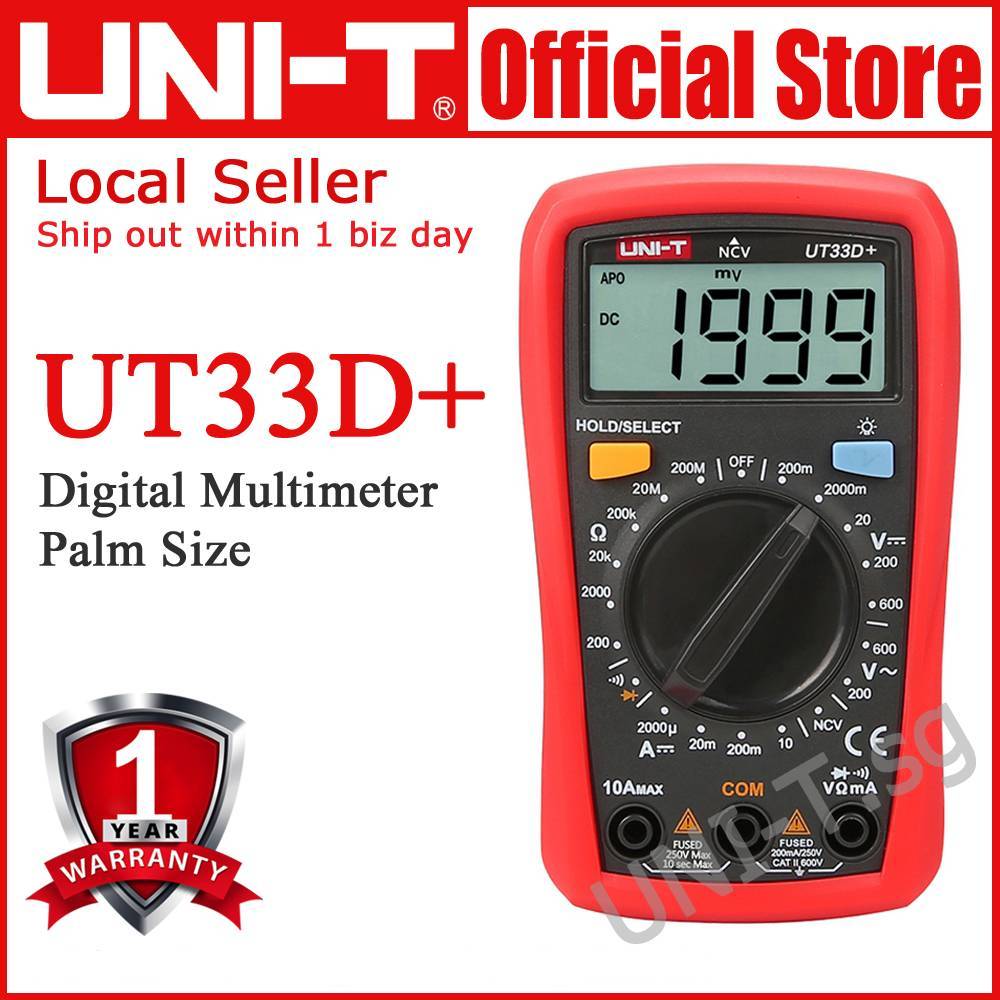 Uni-T UT33D+ UT33A+ UT33B+ UT33C+ Palm Size Multimeter | Shopee Singapore