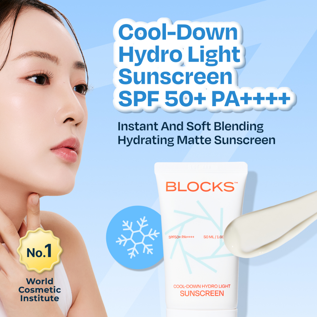 Rapid Cooling Sun Lotion BLOCKS COOL-DOWN HYDRO LIGHT SUNSCREEN SPF50 ...