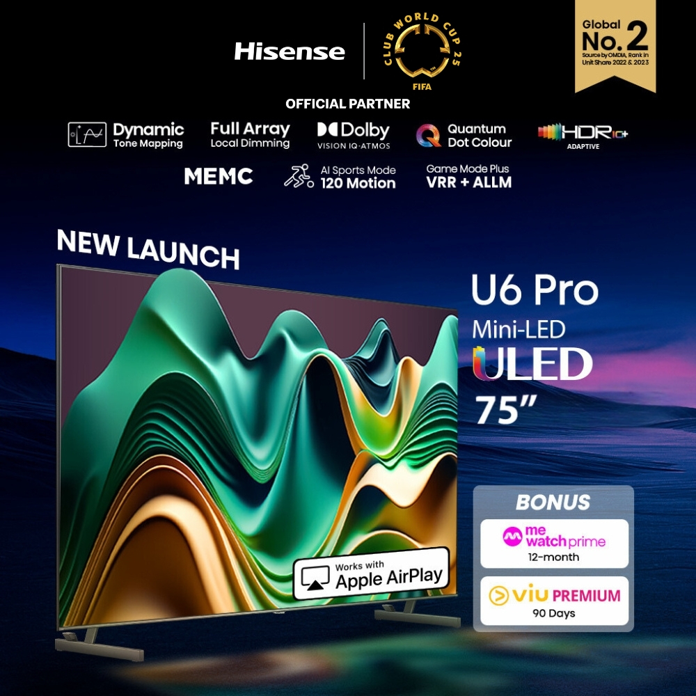 Hisense U6N Pro 75 inch ULED 4K Mini-LED Smart TV | Full Array Local ...