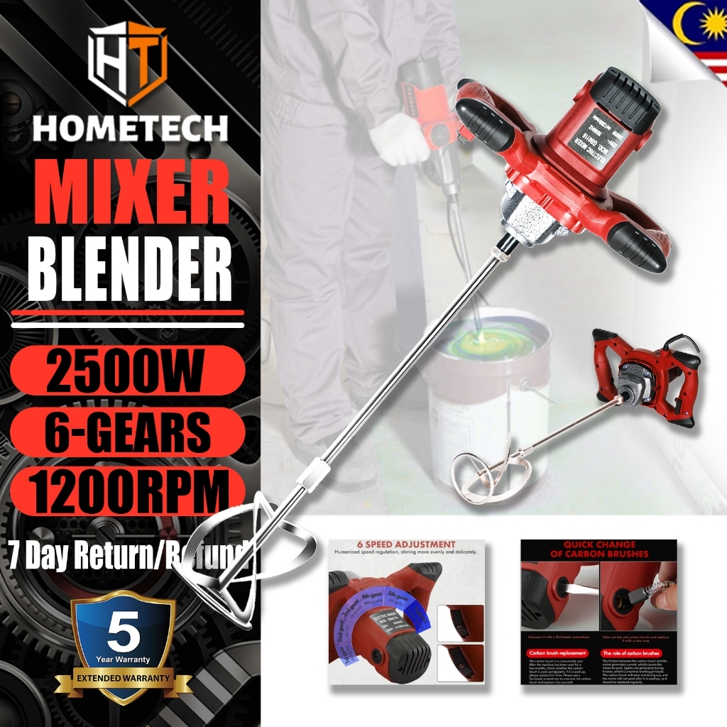 🔥5-year warranty🔥2500W Electric Mixer Cement Mixer Concrete Mixer Soil ...