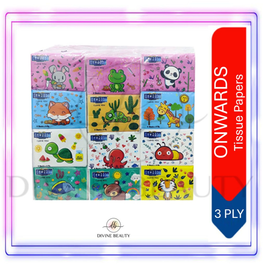 ONWARDS POCKET TISSUE PURE PULP 3 PLY 8s (72 PACK) | Shopee Singapore
