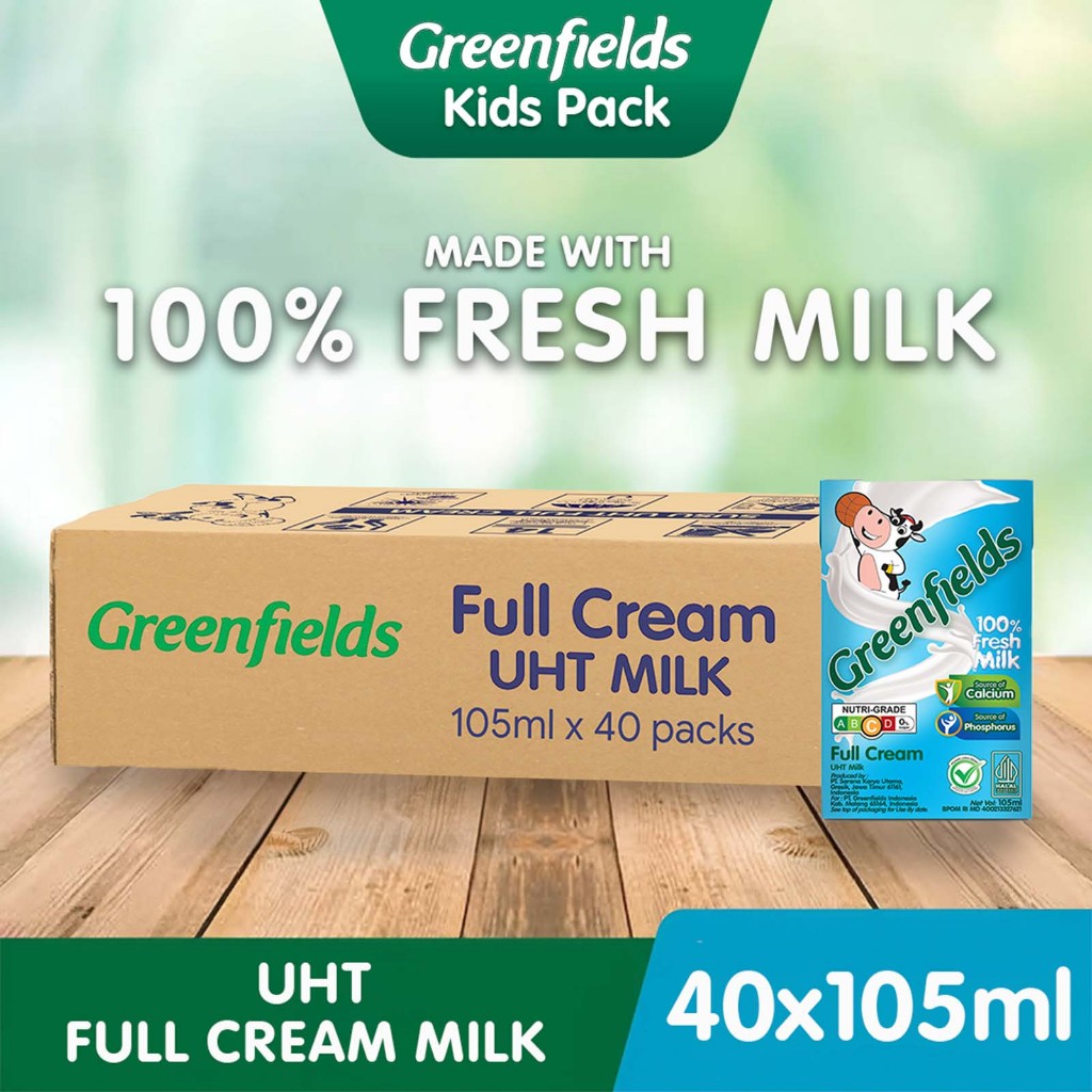 Greenfield UHT Full Cream Milk (40x105ml) | Shopee Singapore