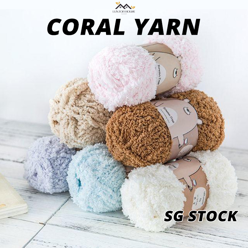 {SG} 50g Soft Coral Velvet Yarn Chenille Yarn for Crocheting Fluffy ...