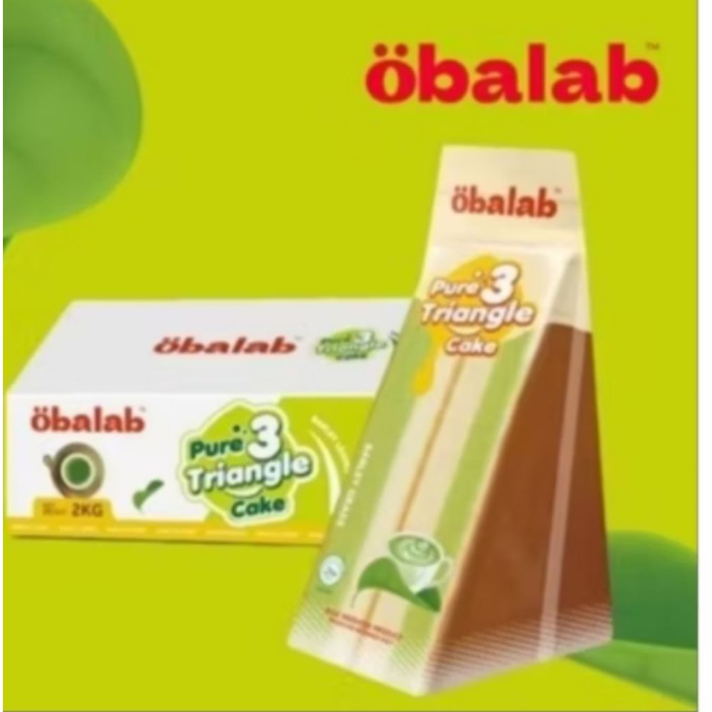 Obalab 3 triangle barley green flavour cake halal 100 g | Shopee Singapore