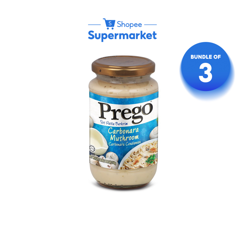 [Bundle of 3] Prego Carbonara Mushroom Pasta Sauce (350g) | Shopee ...