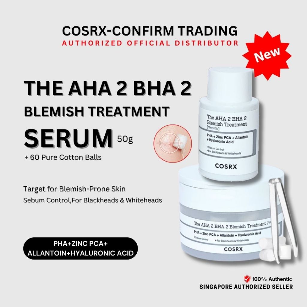 Cosrx The AHA 2 BHA 2 Blemish Treatment Serum 50g(TokTok Pure Cotton ...