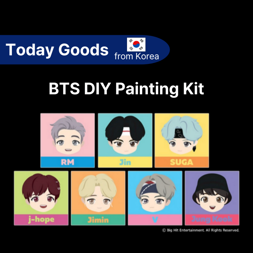 BTS Member DIY Paint by Number Set | 25x25cm Canvas | K-pop Idol Art ...