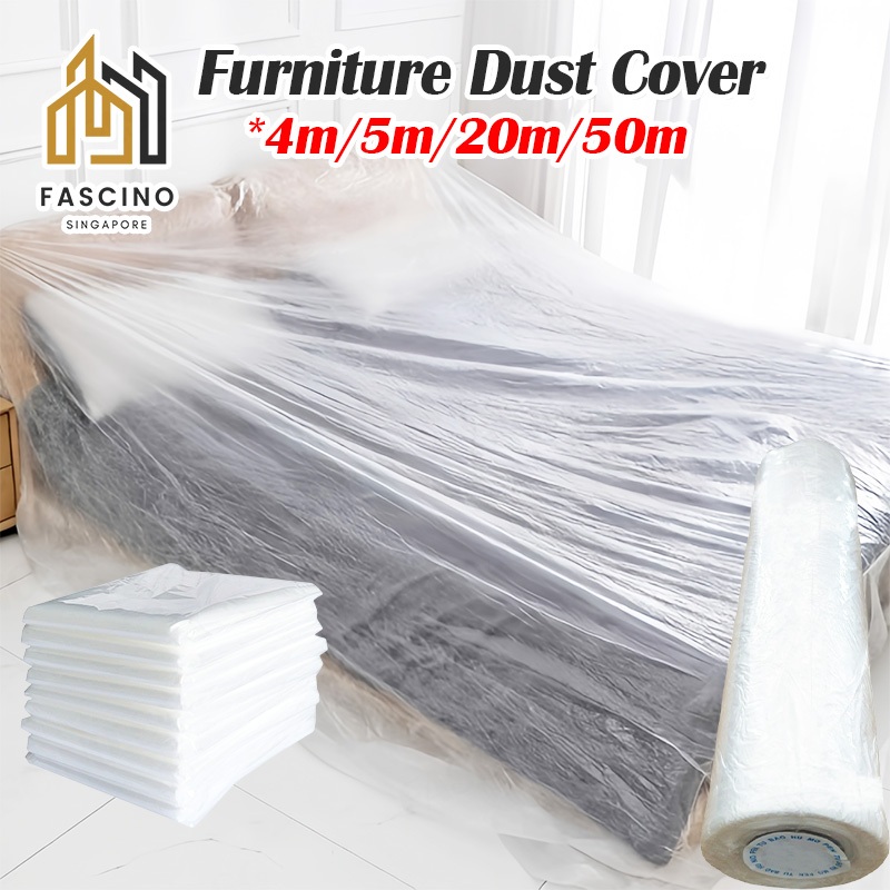 【SG】Furniture Dust Cover Sofa Dust Proof Cover Transparent Plastic ...