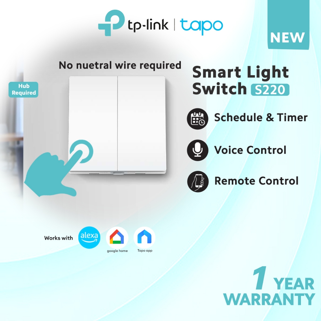 TP-Link Tapo Smart Light Switch No Neutral Wire No Capacitor Needed ...