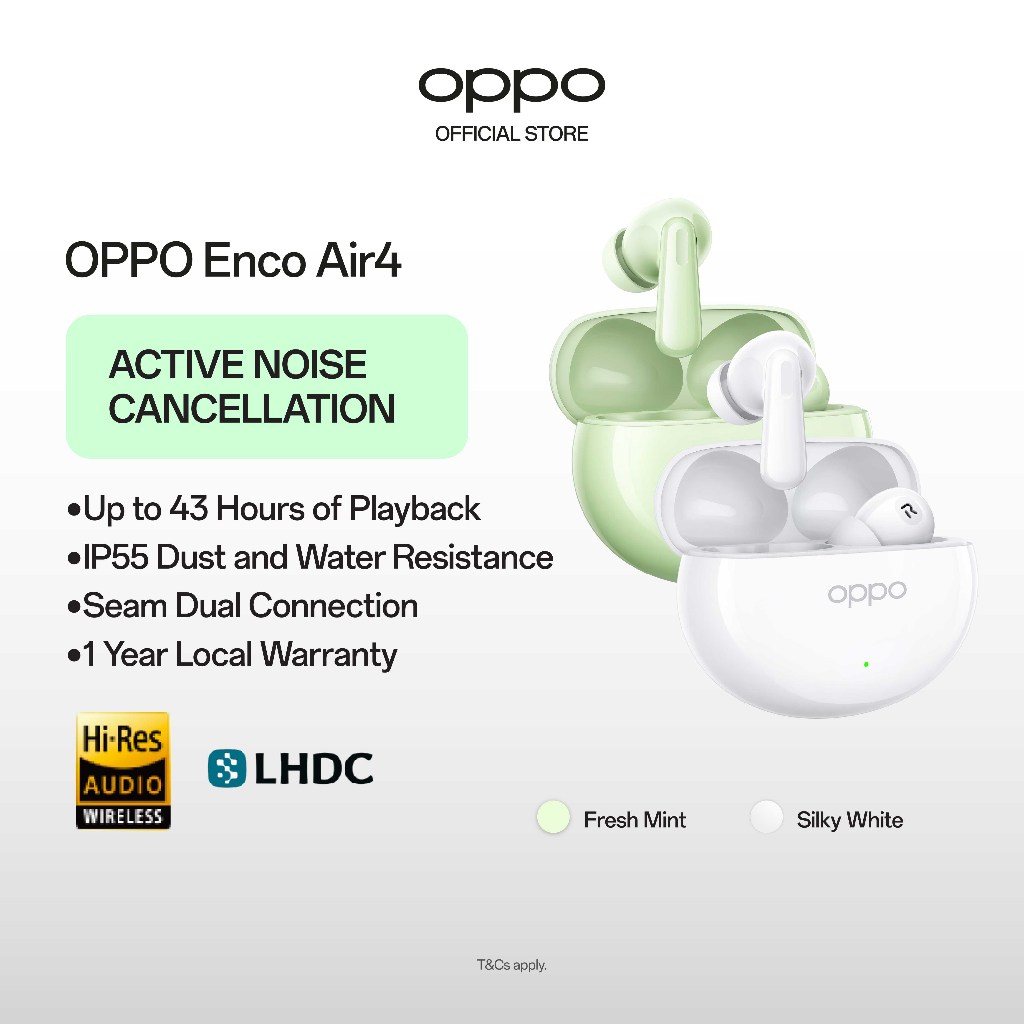 OPPO Enco Air4 Noise Cancellation / 43-hour Battery Life / Water & Dust ...