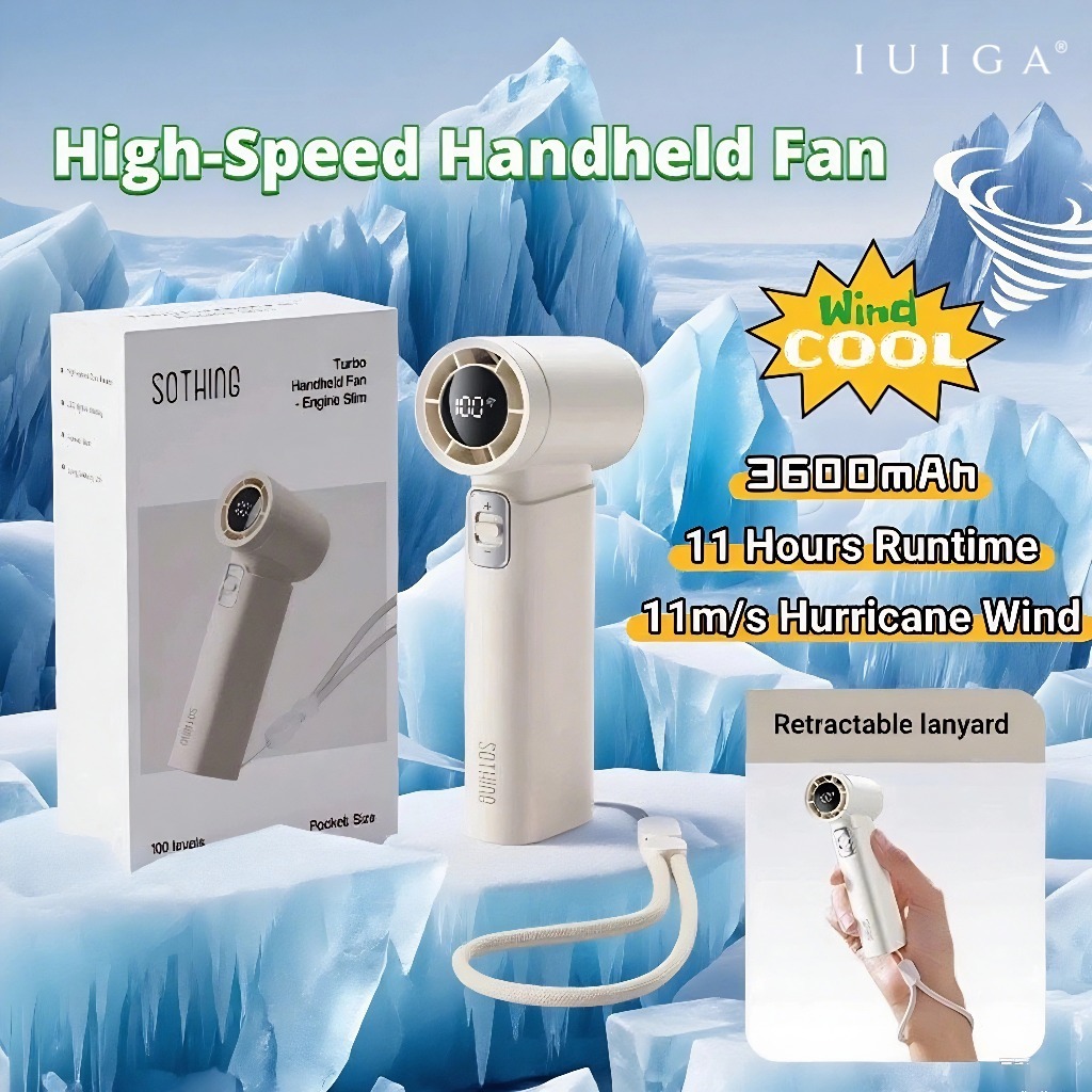 Handheld Fan Strong Wind – Portable USB Mini Fan, 100 Speeds, 3600mAh ...