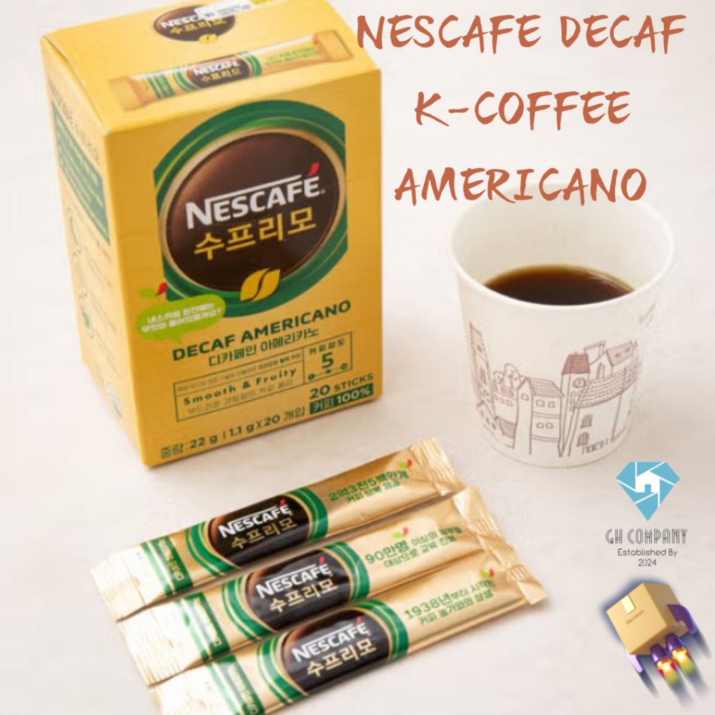 Nescafe Decaffeinated Coffee Americano 20-Pack Powder Sticks | Shopee ...