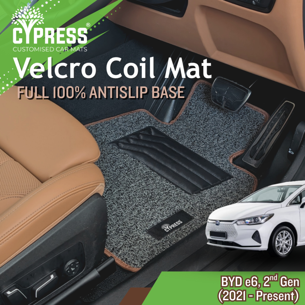 Cypress Car Mats BYD e6 (2021 - Present) 2nd Gen | Anti slip | Velcro ...