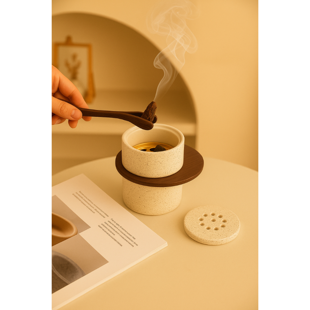 Luxury Oud Bakhoor Burner – Elegant Ceramic Incense Holder for Arabic ...