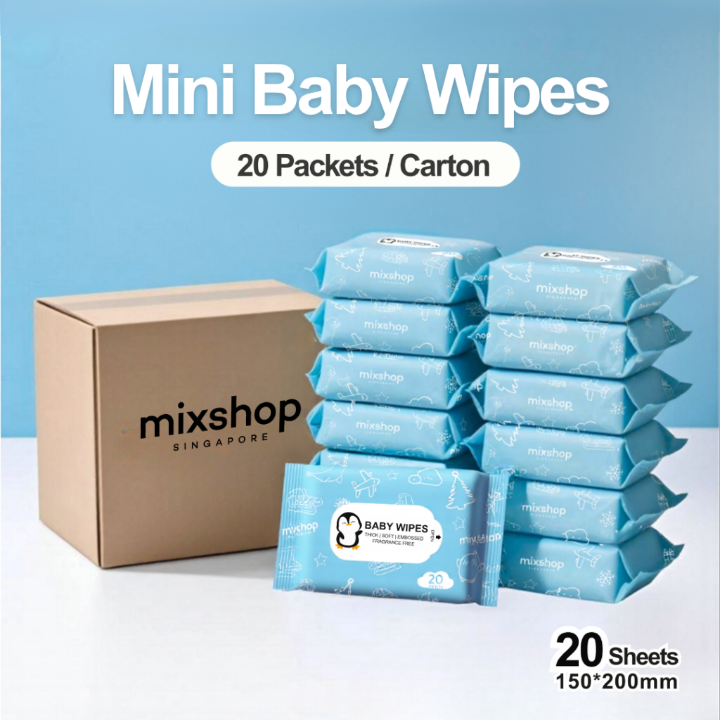 Mixshop Mini Baby Wet Wipes 20s | Extra Thick & Soft | Portable ...