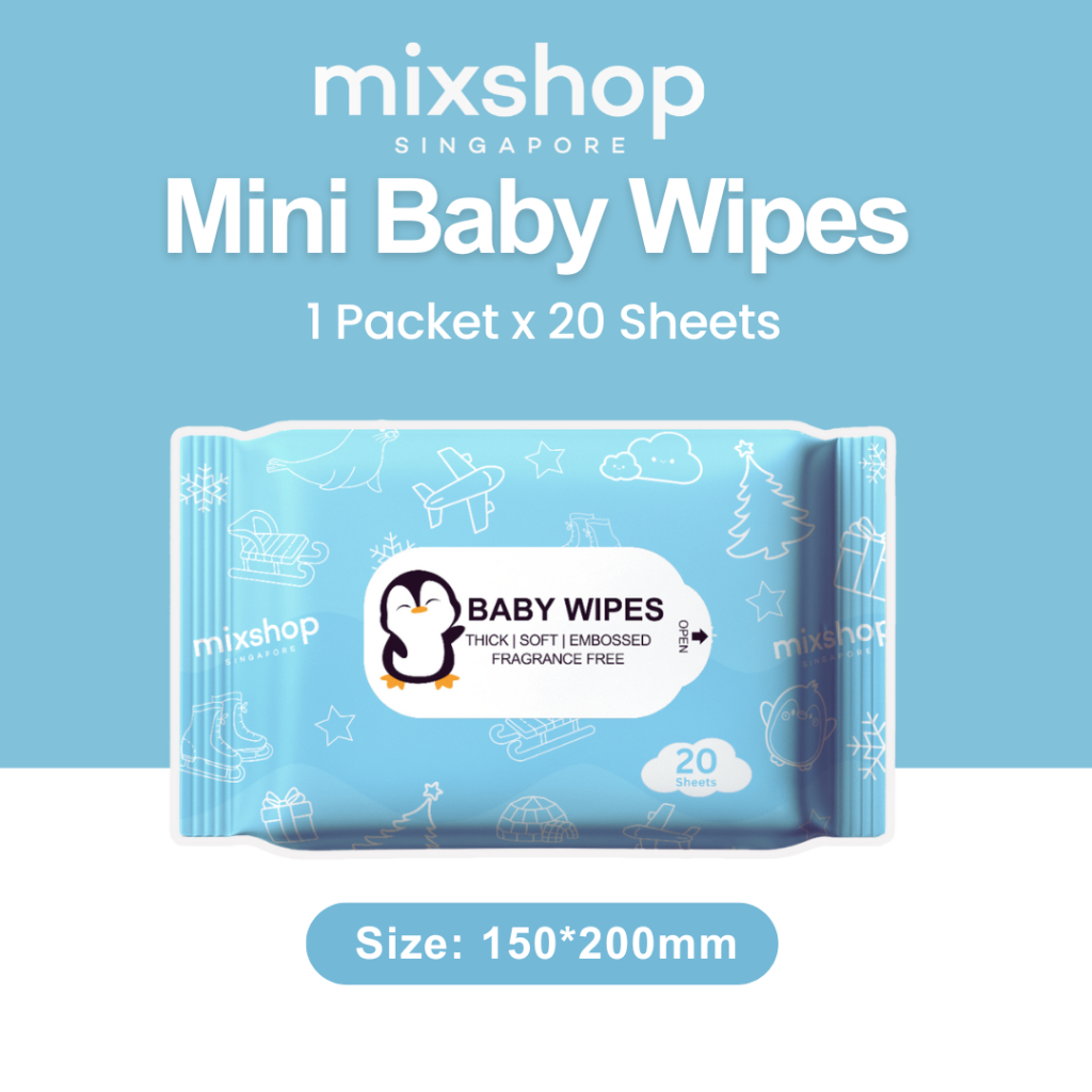 mixshop Mini Baby Wipes 20s | Pocket Size | Viscose Material | Extra ...
