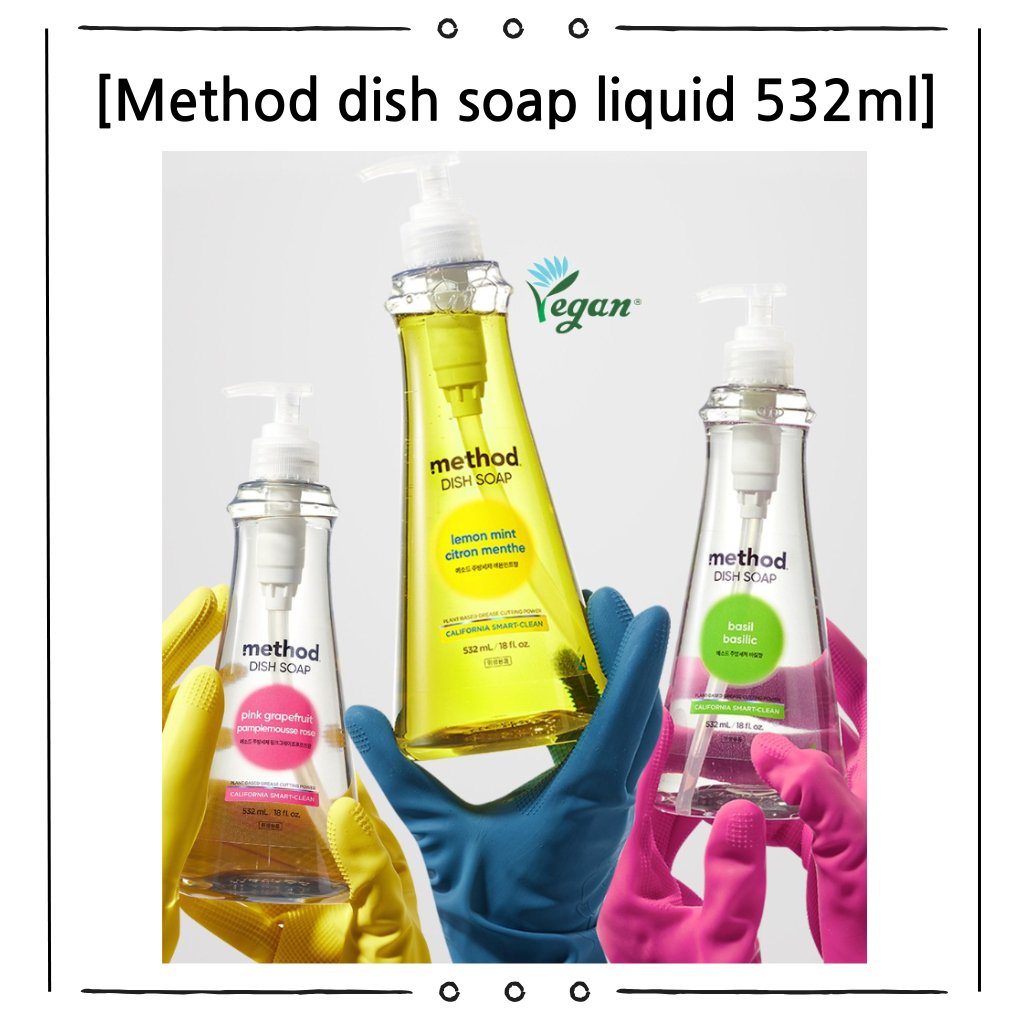 METHOD Dish Soap 532ml (3 Scents) | Plant-Based Grease-Fighting Formula ...