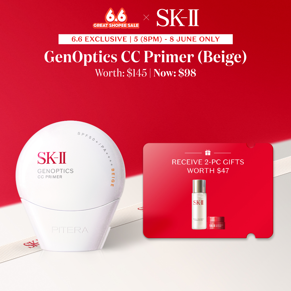 [6.6 Exclusive] SK-II GenOptics CC Primer Set + 2-pc Gifts | Shopee Singapore