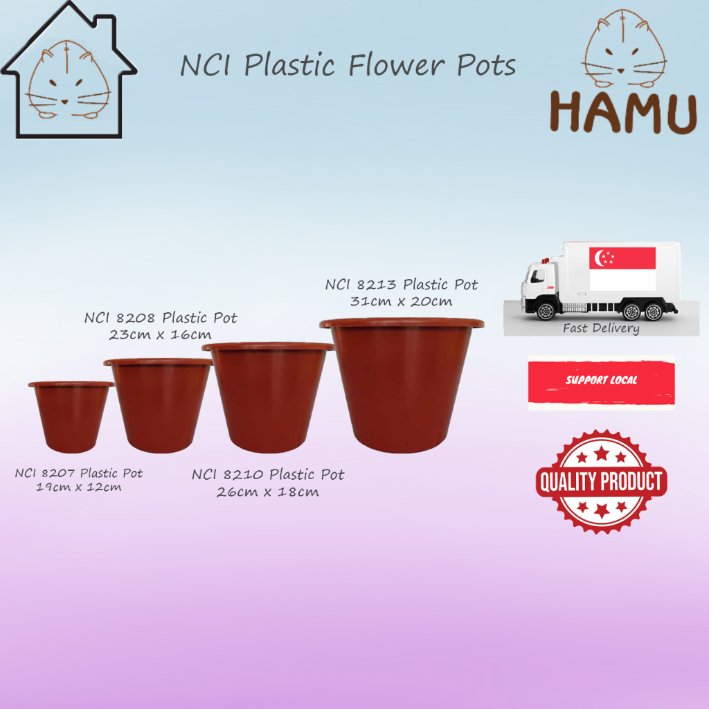 🐹NCI Flower Pot 8207 , 8208 , 8210 , 8213 Plastic Plant Pot🐹 | Shopee ...