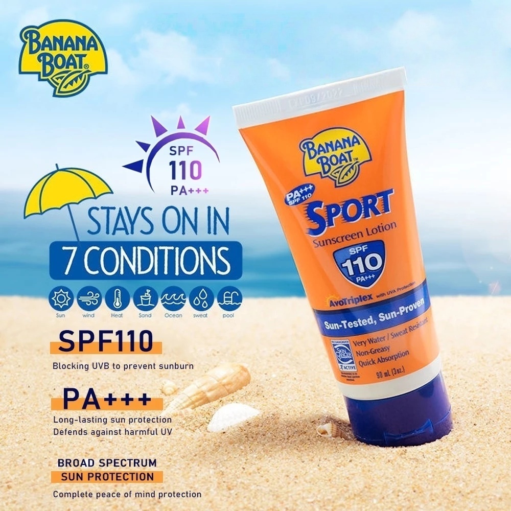 Banana Boat Sunscreen 90g SPF110 PA+++Non-Greasy Water Resistant ...