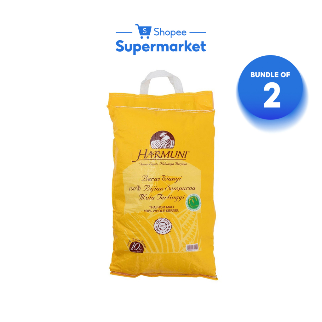 [Bundle of 2] Harmuni Thai Hom Mali Rice, 10kg (Halal) | Shopee Singapore