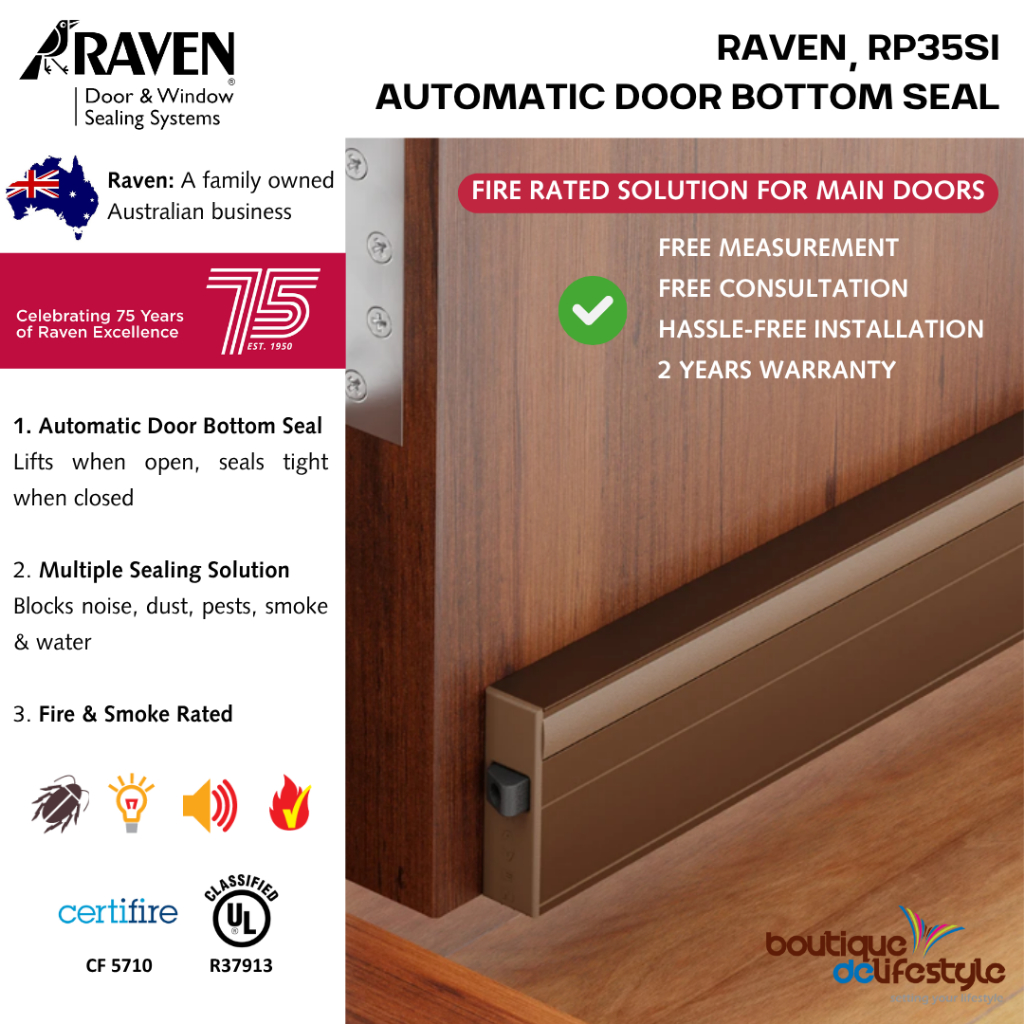 Raven, Automatic Door Bottom Seal, RP35Si with Installation (Perimeter ...