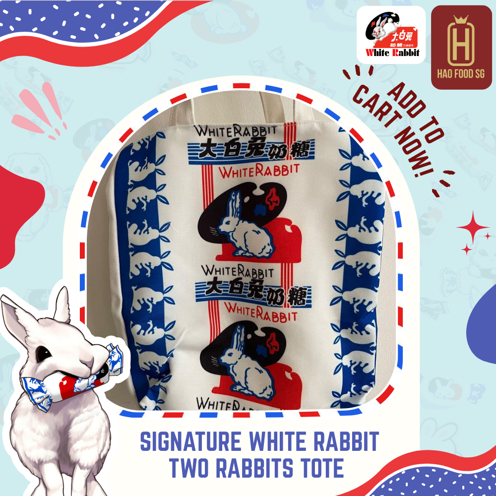 White Rabbit Tote – Two Rabbits Design, Easy Wash | Shopee Singapore