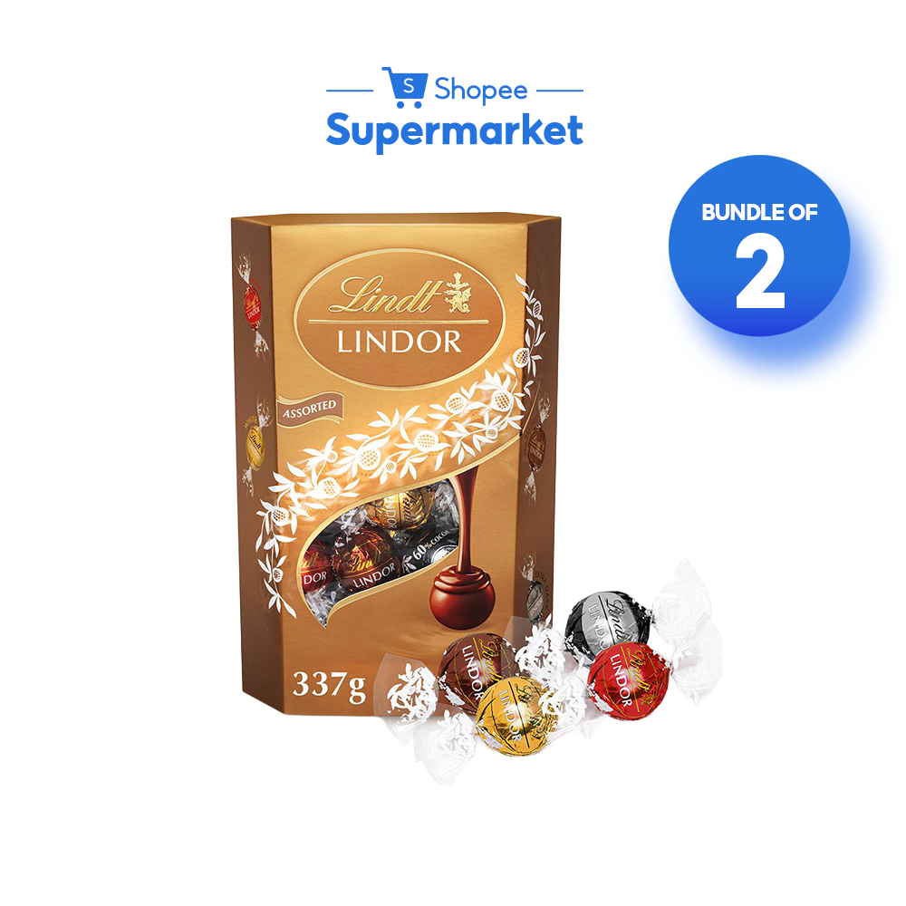 [Bundle of 2] Lindt Lindor Chocolate Truffles Cornet Assorted (200g ...