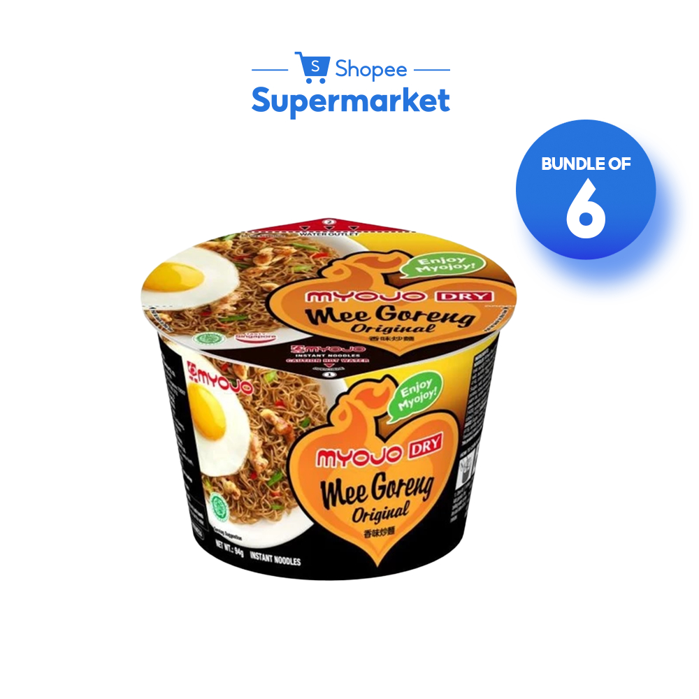 [Bundle of 6] Myojo Dry Bowl Mee Goreng Instant Noodles (90g) | Shopee ...