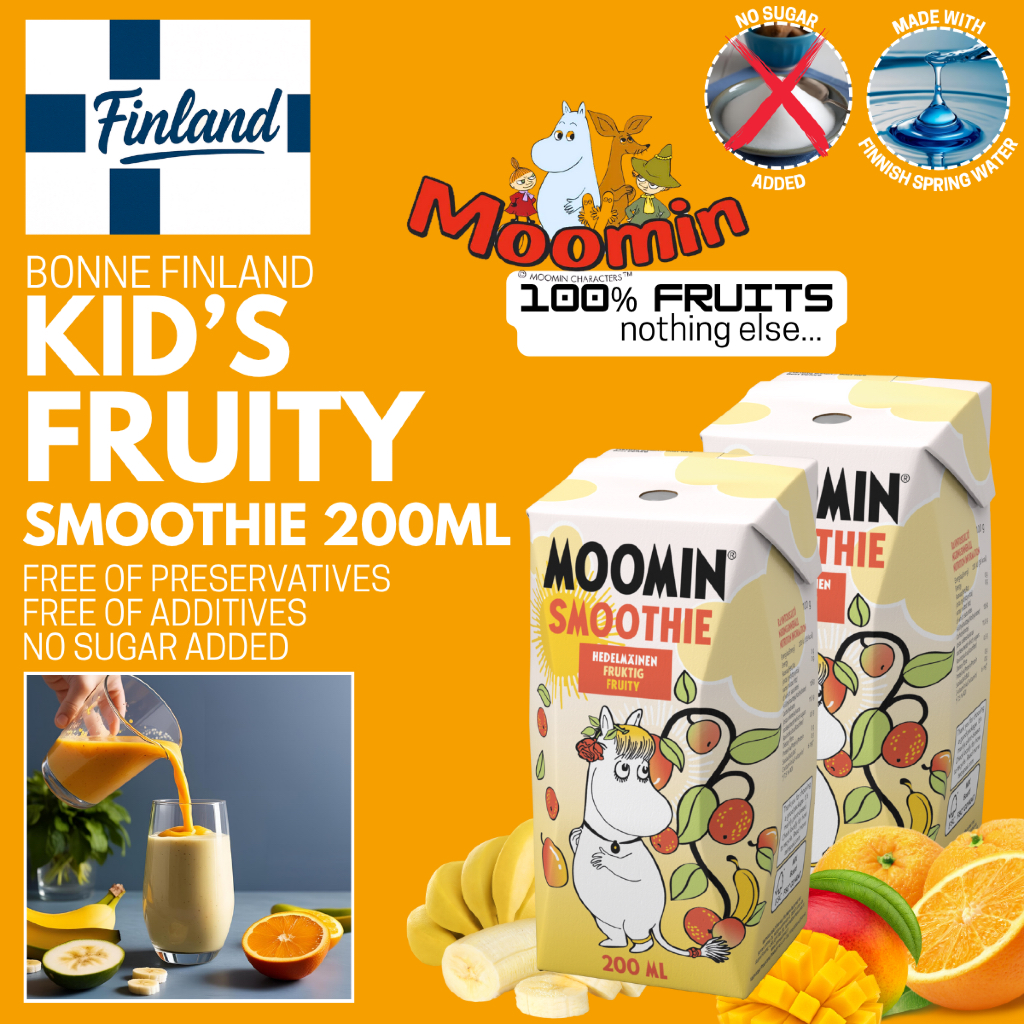 Bonne Moomin Kids Fruity-Mix 100% Juice Smoothie 200ml | Shopee Singapore