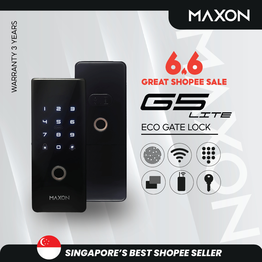 MAXON G5 LITE DIGITAL GATE LOCK | FREE INSTALL 1 YEAR WARRANTY | Shopee ...