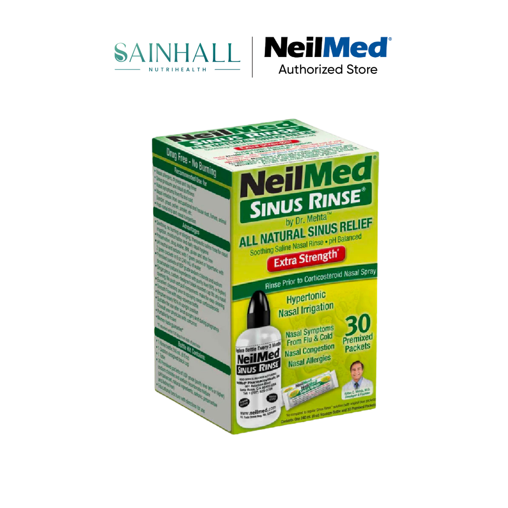 Neilmed Sinus Rinse Extra Strength Hypertonic Kit, 30 sachets | Shopee ...