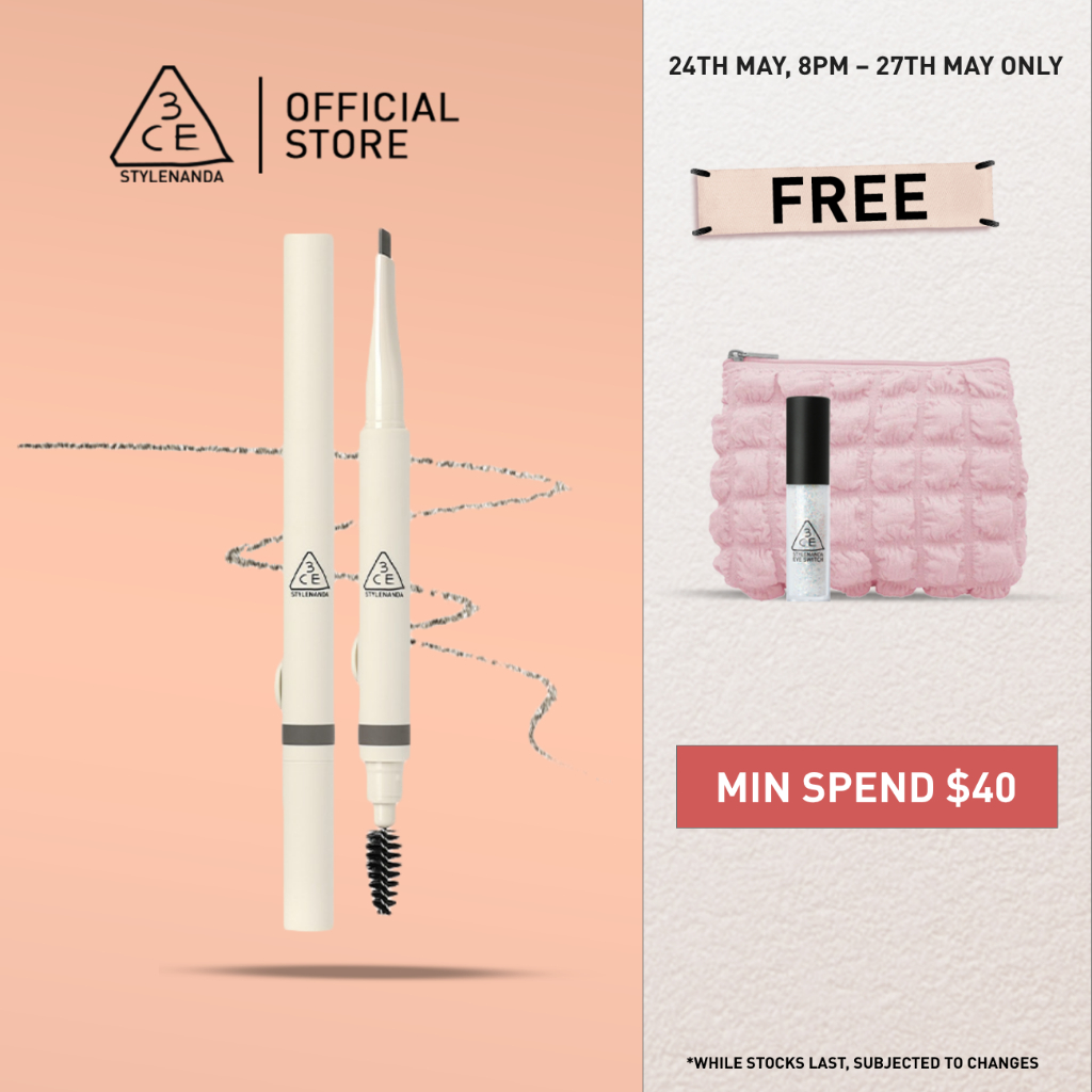 3CE Easy Brow Designing Pencil, Brow pencil matte and soft texture ...