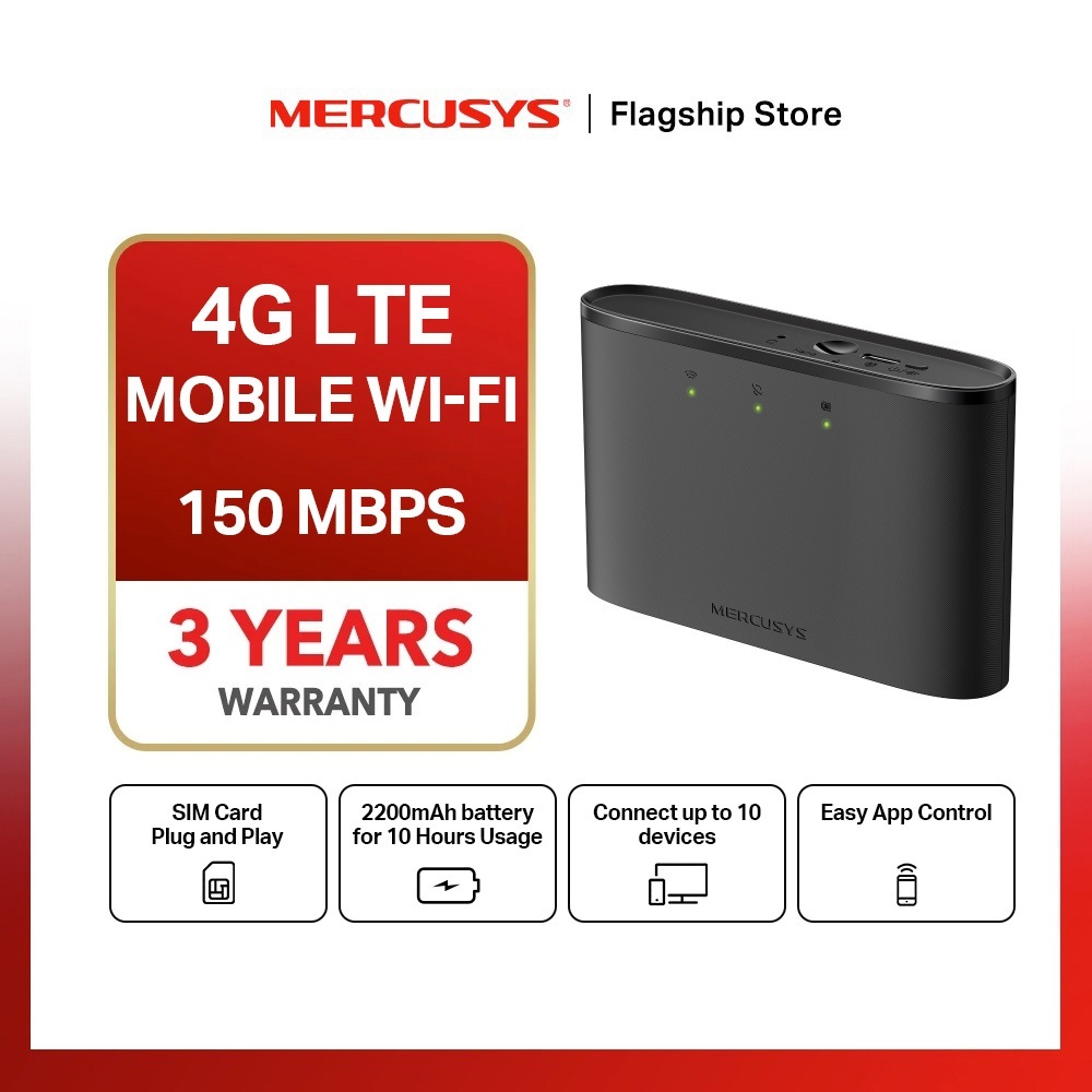 Mercusys MT110 4G LTE Router SIM card Plug and Play Wireless N Portable ...