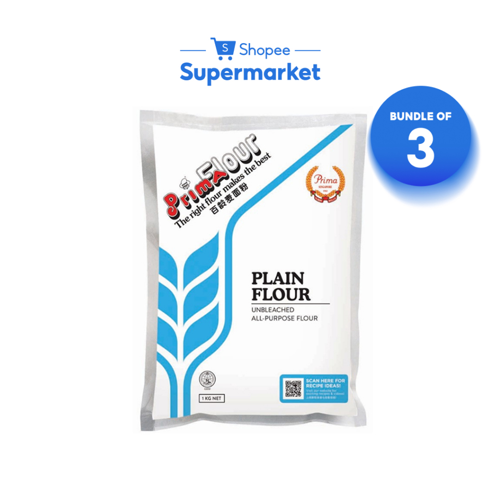 [Bundle of 3] Prima Plain Flour (1kg) | Shopee Singapore