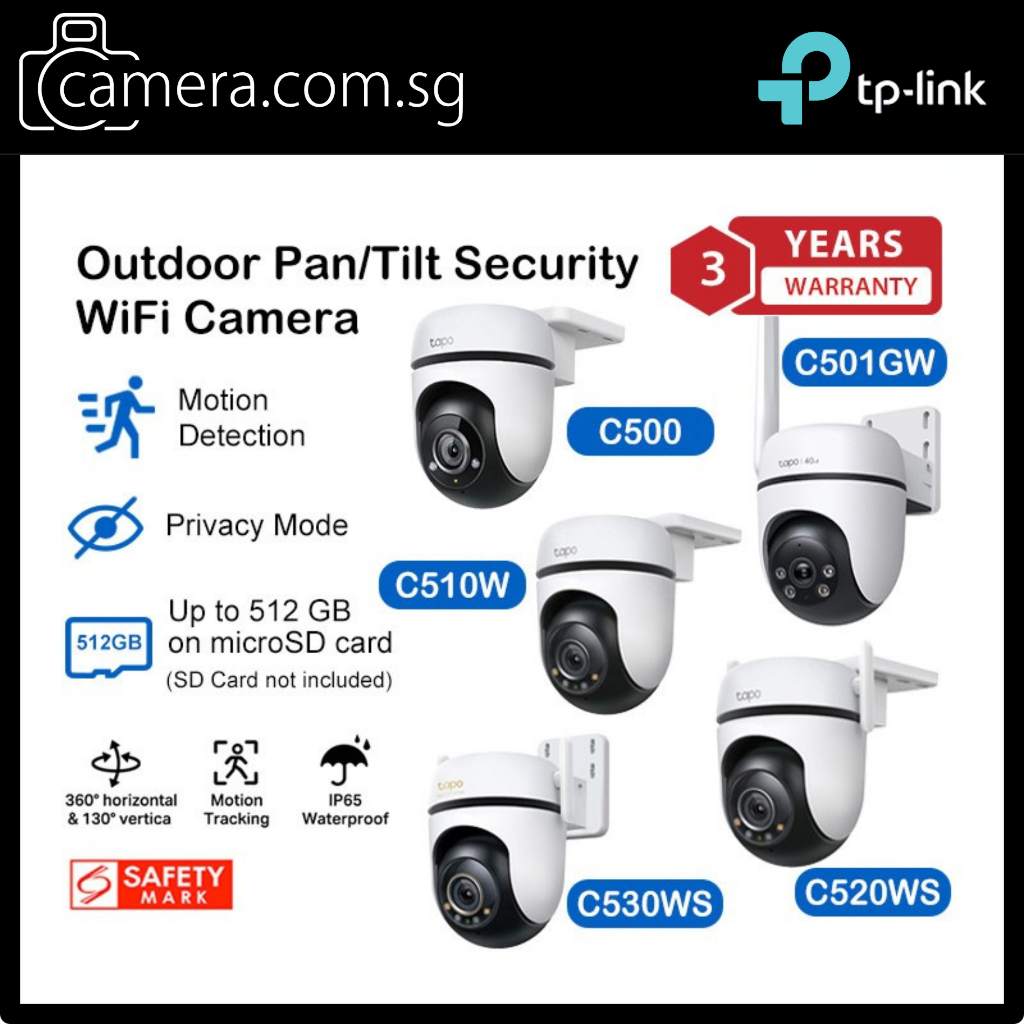 TP-Link Tapo Smart Security Wi-Fi Camera Series C530WS / C520WS / C510W / C501GW / C500 | Shopee ...