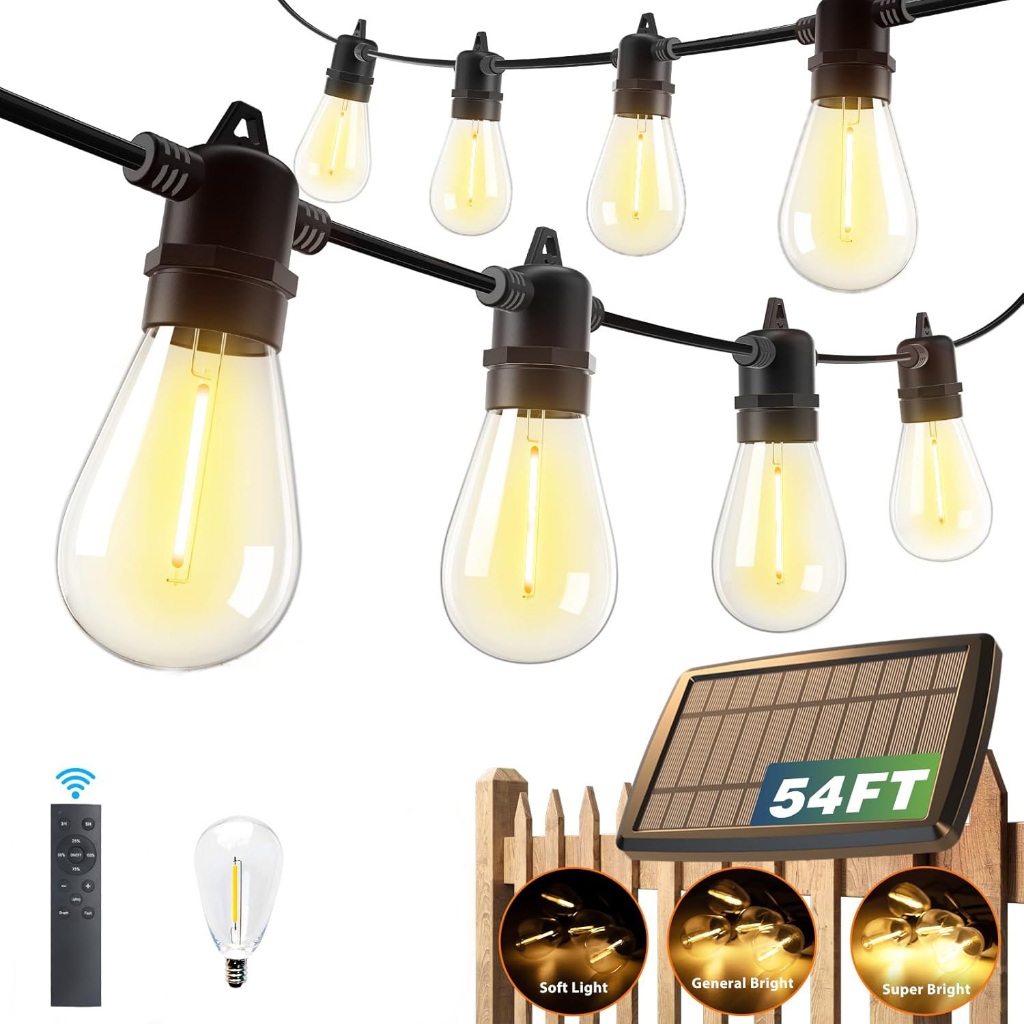 Powdeom S14 Solar String Light Outdoor Remote Controlled Waterproof ...