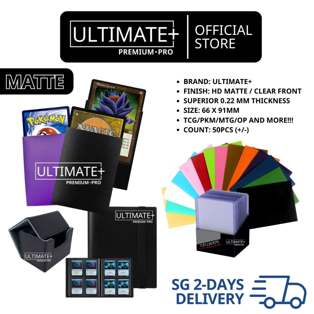 (Ultimate+) Matte Sleeves Card Sleeves Top Loader Deckbox TCG/PKM/OP ...
