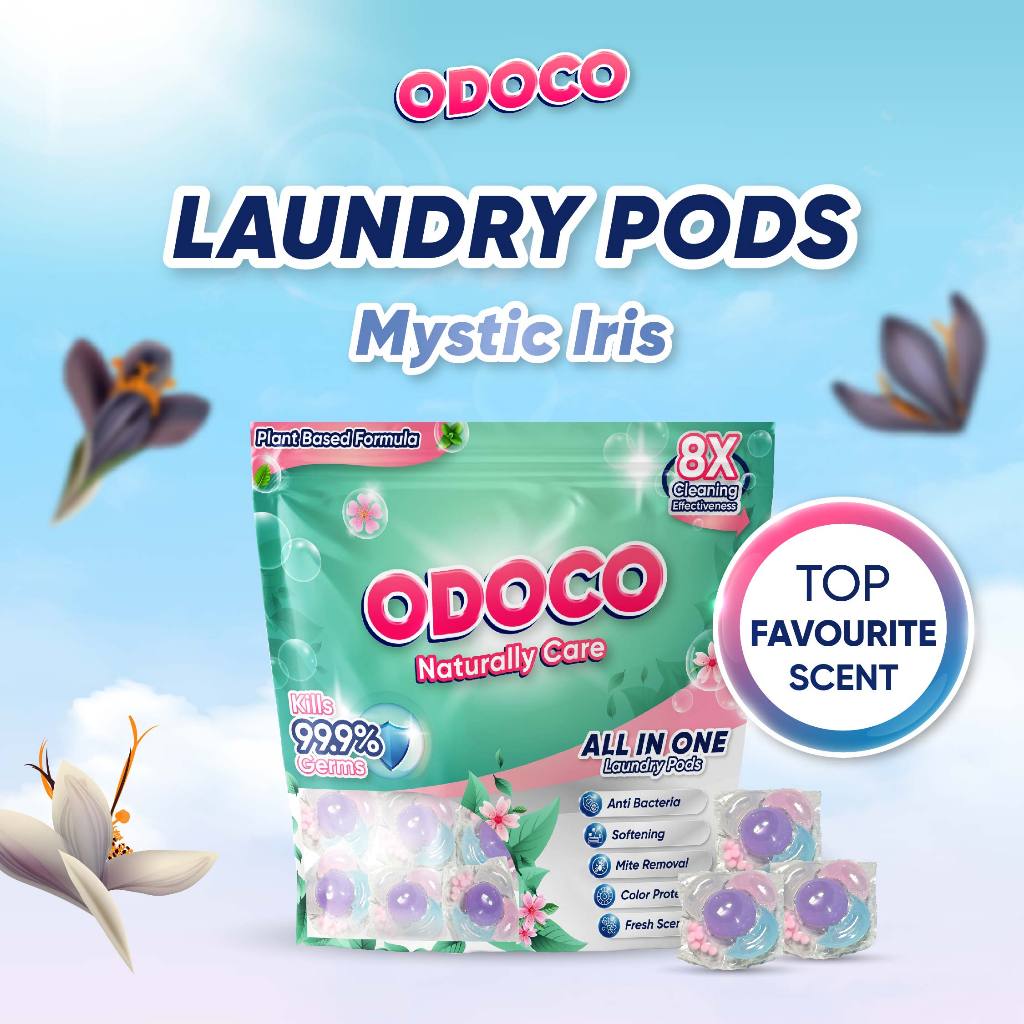 ODOCO 140Pcs Mystic Iris Laundry Capsules Premium Scent Laundry Pod ...