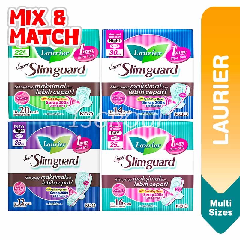 Laurier Super Slimguard Sanitary Pads / Pantyliner, Assorted | Shopee ...