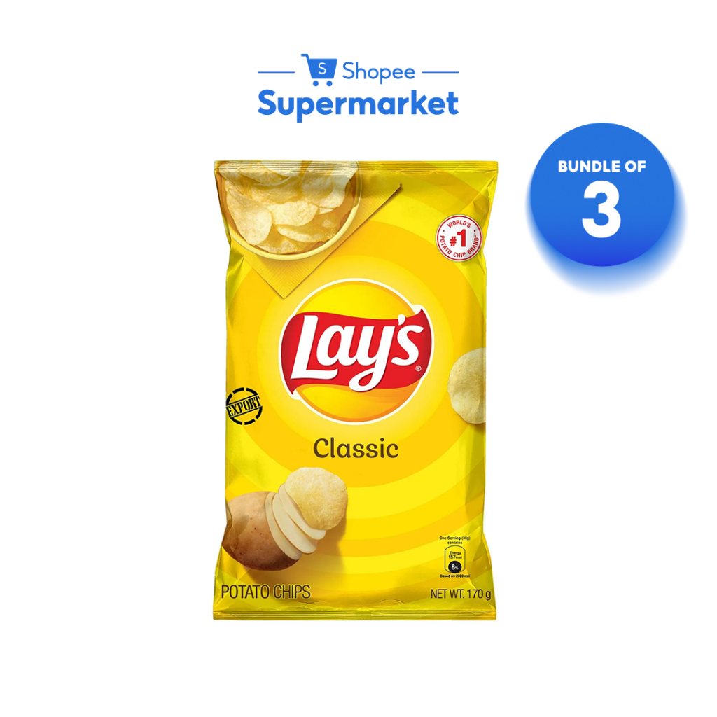 [Bundle of 3] Lay's Classic Potato Chips (170g) | Shopee Singapore