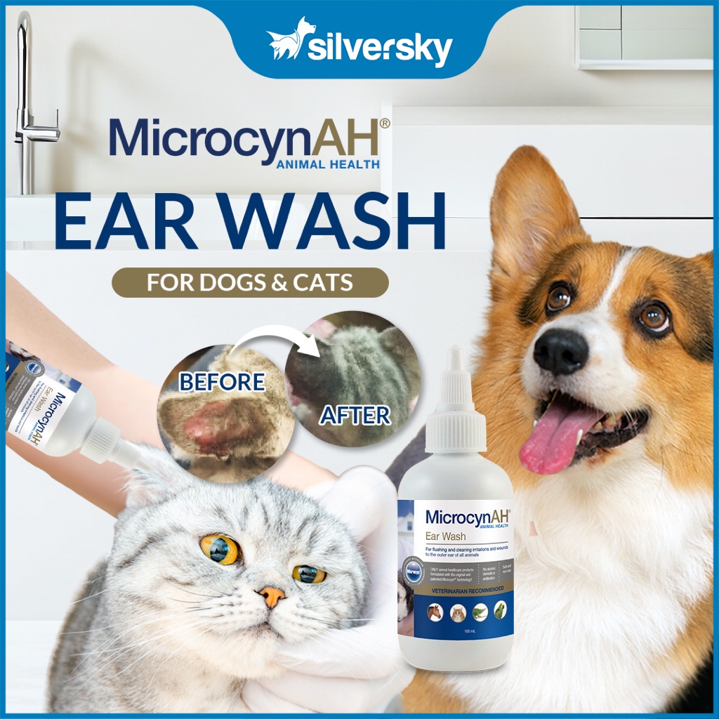 MicrocynAH Ear Rinse for Dogs, Cats and all other Animals Species ...