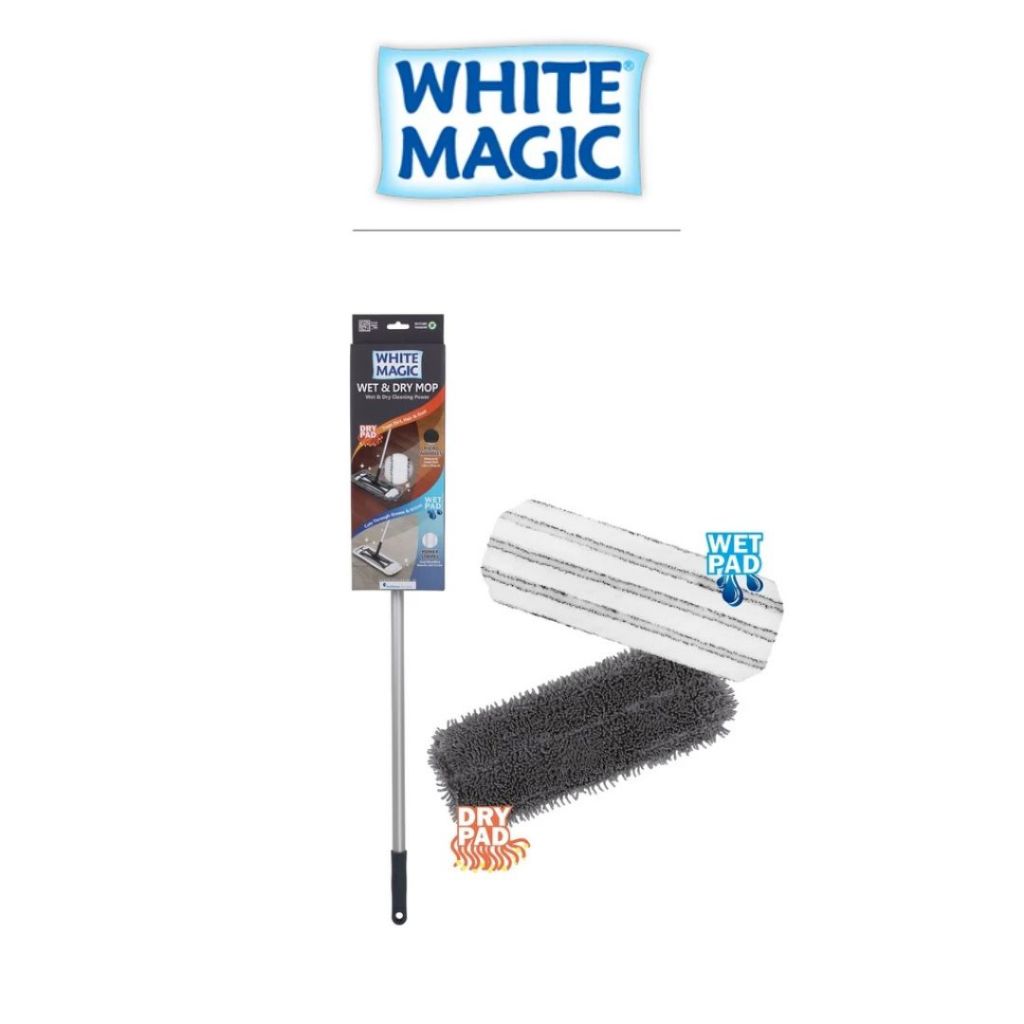 White Magic Wet & Dry Mop (with 2 mop pad - Dry & Wet) | Shopee Singapore