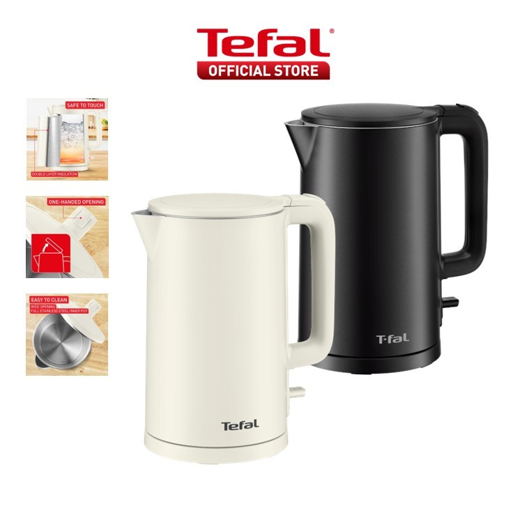 Tefal Thermo Protect 1.5L Kettle – Safe to Touch, 1500W Fast Heating ...