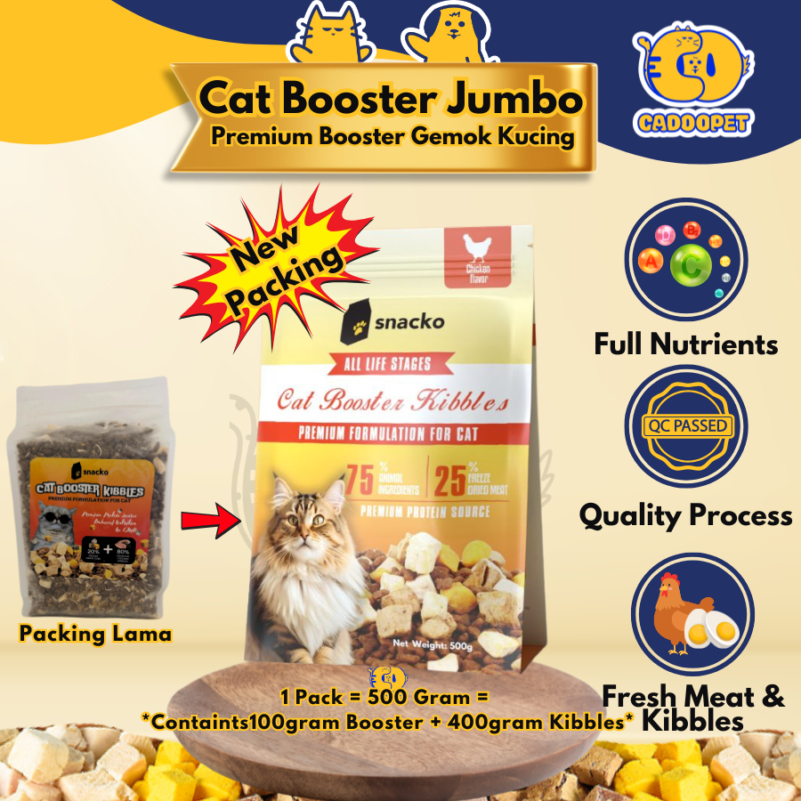 Cat Booster Jumbo 500G Booster Gemuk Kucing Kibbles Jajan Mix Freeze ...