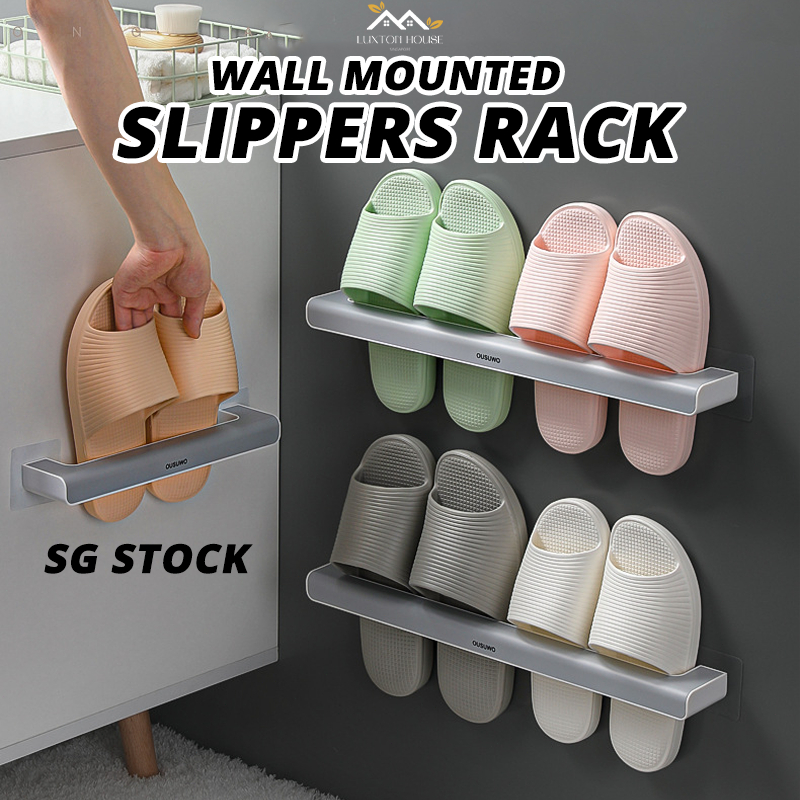 {SG} Wall Mounted Slipper Rack Hanging Shoe Organizers Shoes Hanger ...