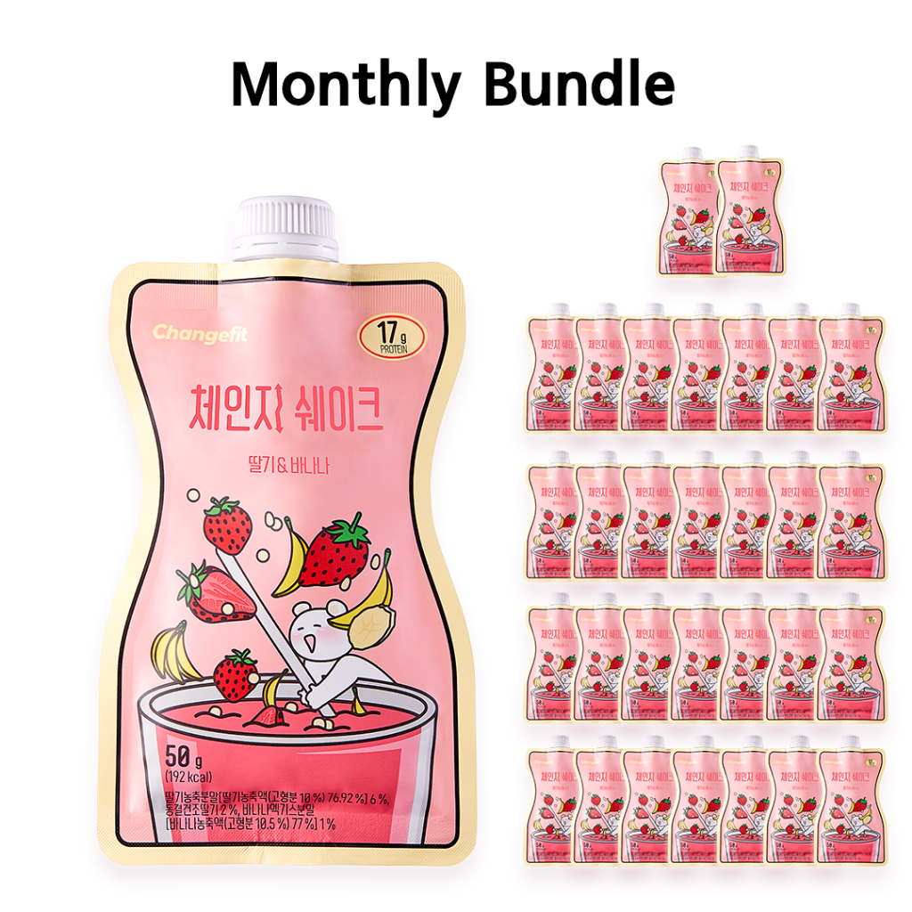 [Changefit] Korea High Protein Diet Meal Shake Strawberry&Banana 30 ...