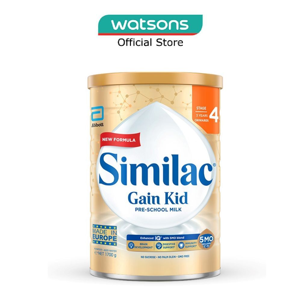 SIMILAC Gain 5Mo Stage 4 Pre School Milk Powder Formula (3 Years Onwards) 1700g (Expiry: Sept ...