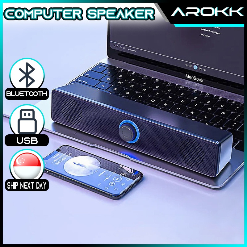 SG丨Computer Speaker BT5.0 Stereo Sound Bar USB Wired Bar Stereo ...