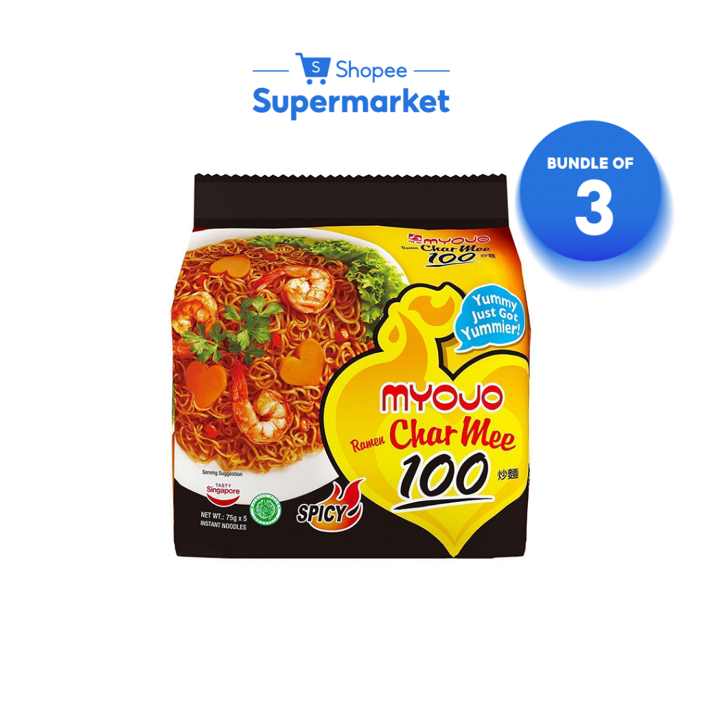 [Bundle of 3] Myojo Ramen Char Mee Instant Noodles (5x75g) | Shopee Singapore